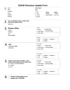 Fillable Online EOHSI Directory Update Form Fax Email Print - pdfFiller