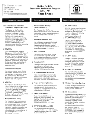 Fillable Online Fort Gordon SFL-TAP Center Fax Email Print - pdfFiller