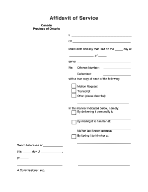 Fillable Online norfolkcounty Affidavit of Service - Norfolk County ...