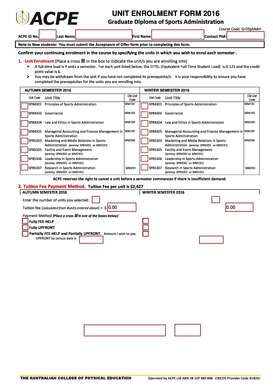 Fillable Online GDSA 2016 Enrolment Form - ACPE Fax Email Print - pdfFiller