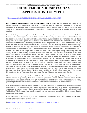 Fillable Online atwendy DR 1N FLORIDA BUSINESS TAX APPLICATION FORM PDF ...