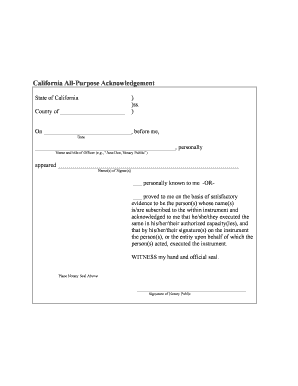 Fillable Online California All-Purpose Acknowledgmentdoc Fax Email Print - pdfFiller