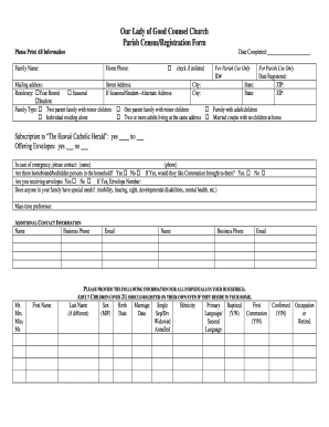 Fillable Online olgcchurch Parish Registration form - olgcchurchorg Fax ...