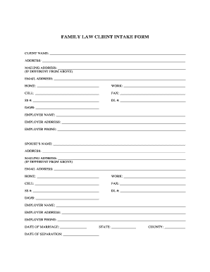 Fillable Online FAMILY LAW CLIENT INTAKE FORM - nbk-lawcom Fax Email ...