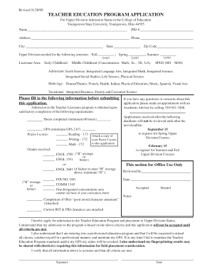 Fillable Online web ysu Submission of UD application - Youngstown State ...