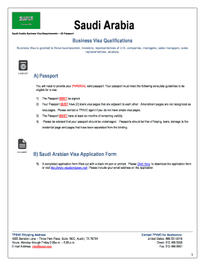 Fillable Online Saudi Arabia Business Visa Requirements US Passport Fax ...