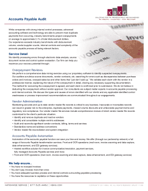 Fillable Online Accounts Payable Audit - KBKGcom Fax Email Print ...