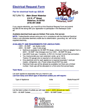 Fillable Online mainstreetwaterloo Electrical Request Form - Main ...