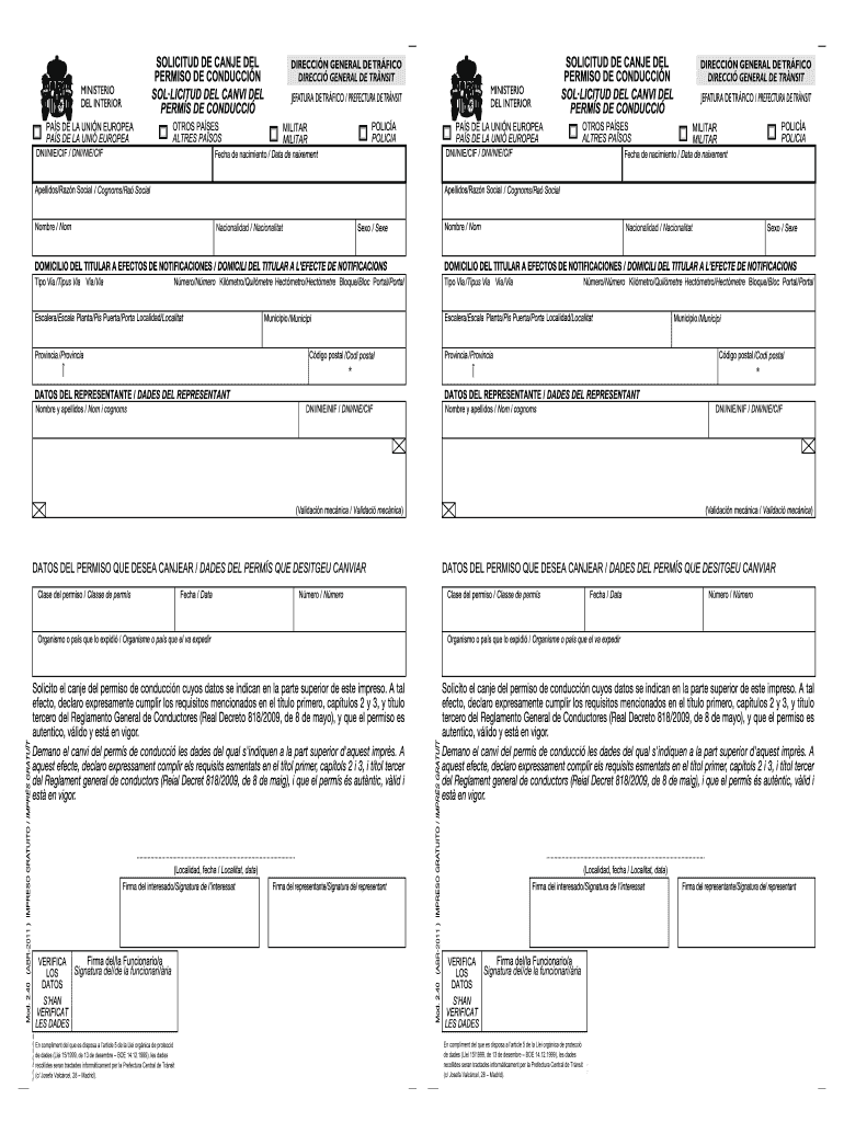 Fillable Online 240 Cat 2hoja - Sede electronica de la DGT Fax Email ...