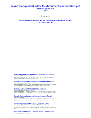 Fillable Online Acknowledgement letter for documents submittion - Bing ...