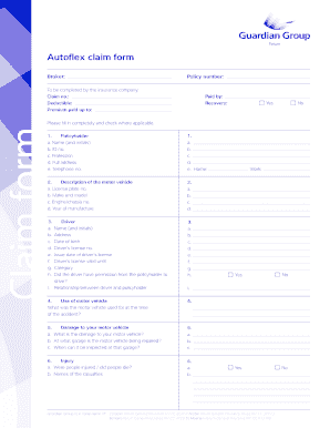 Fillable Online Autoflex claim form - Guardian Group Fax Email Print ...