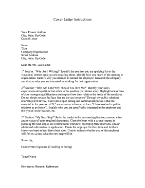Fillable Online 12 Cover Letter Instructions - Louisiana State ...