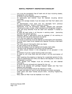 rental property inspection checklist Forms and Templates - Fillable ...