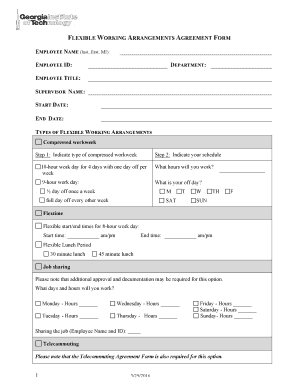 Fillable Online careers gatech Flexwork Agreement Form-final 1doc - careers gatech Fax Email ...