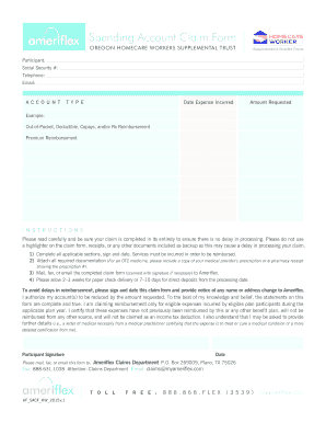 Fillable Online orhomecaretrust Benefit Convenience Card Ameriflex ...