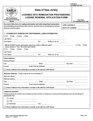 Fillable Online nj LSRP Renewal Application Ver 10 formdoc Fax Email ...