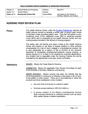 Fillable Online Nursing Peer Review Plan Fax Email Print - pdfFiller