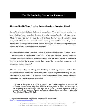 Fillable Online Flexible Scheduling Options and Resources Fax Email ...