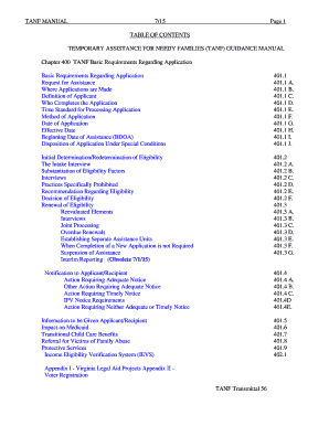 Fillable Online TEMPORARY ASSISTANCE FOR NEEDY FAMILIES (TANF) GUIDANCE ...