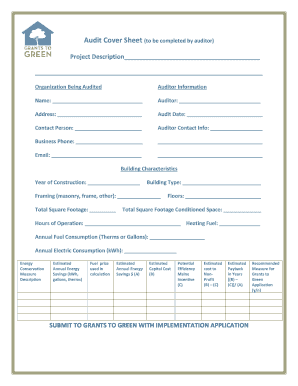 Fillable Online mdf Audit Cover Sheet to be completed by auditor Fax ...