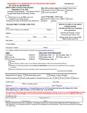 Fillable Online perinatalresources 2016 PERINATAL RESOURCES INC ...