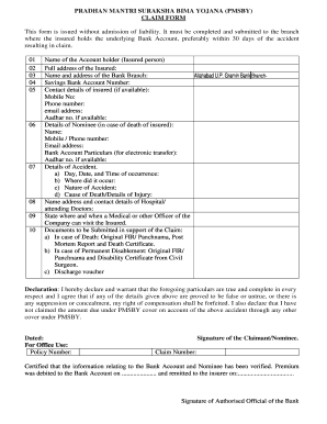 Sbi Pmsby Form Pdf Download - Fill Online, Printable, Fillable, Blank ...