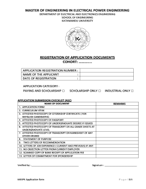 Fillable Online MASTER OF ENGINEERING IN ELECTRICAL POWER ENGINEERING ...