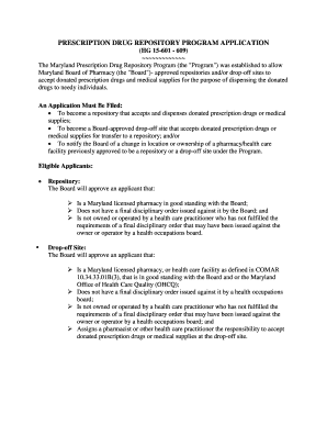 Fillable Online dhmh maryland PRESCRIPTION DRUG REPOSITORY PROGRAM ...