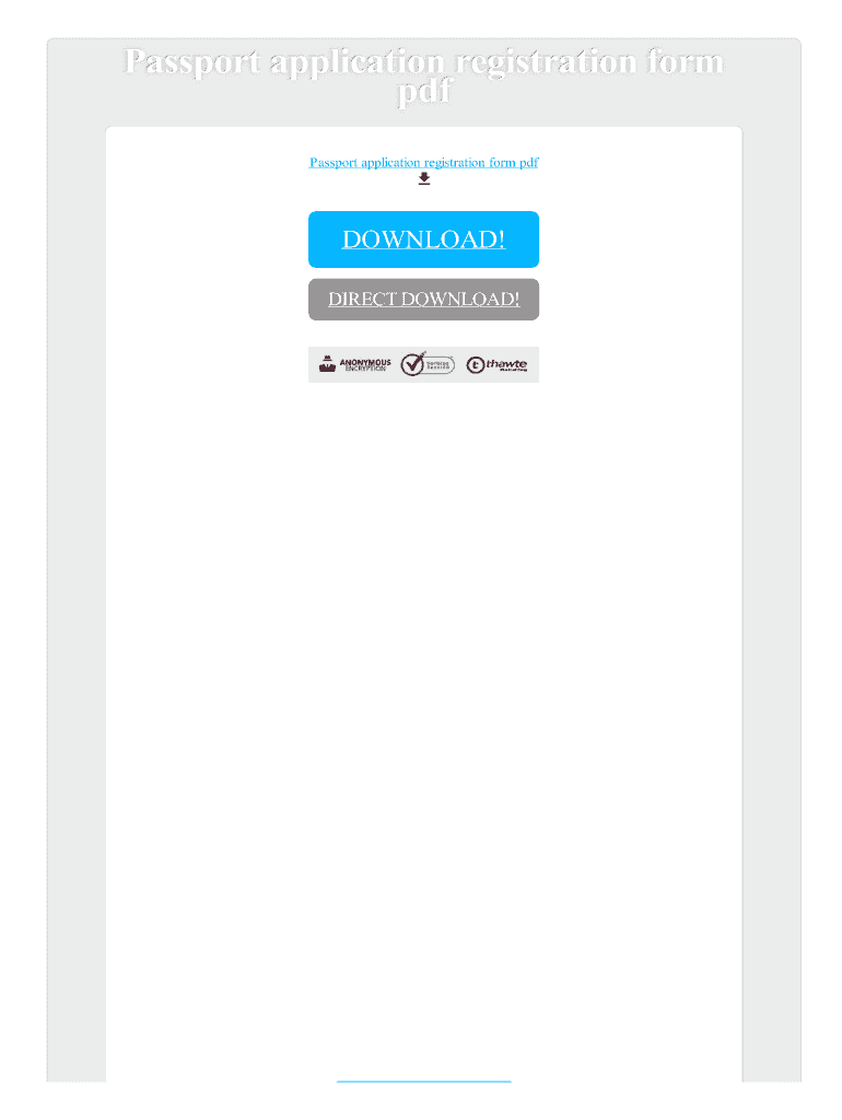 Fillable Online Passport application registration form pdf Fax Email ...