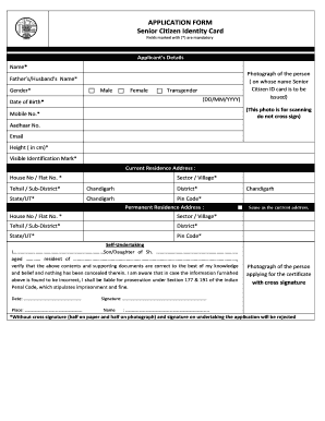 Fillable Online Senior Citizen Identity Card Fax Email Print - pdfFiller