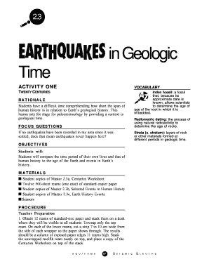 Fillable Online 3 in Geologic Time ACTIVITY ONE VOCABULARY TWENTY ...