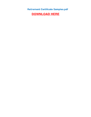 Fillable Online Retirement Certificate Samples - pdfsdocumentscom Fax ...