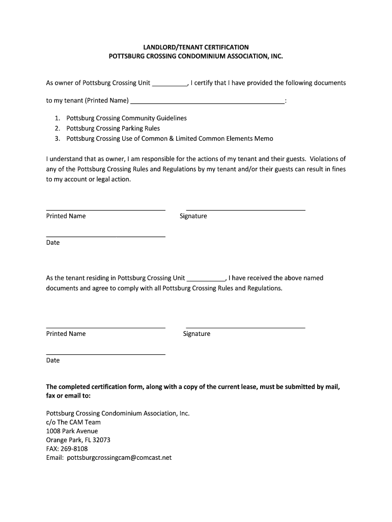 Fillable Online PBCR-Landlord-Tenant-Certification-Formpdf Fax Email ...