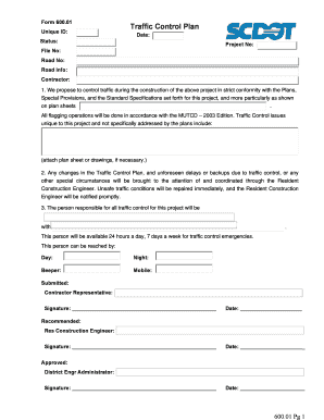 Fillable Online Form 60001 Traffic Control Plan Form 60001 Traffic ...