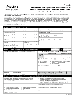 Fillable Online Confirmation of Registration Alberta-Form B Fax Email ...