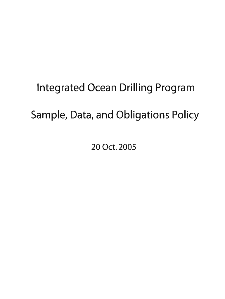 Fillable Online essac ecord Integrated Ocean Drilling Program Sample ...