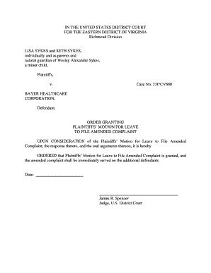 Fillable Online LISA SYKES and SETH SYKES, Fax Email Print - pdfFiller