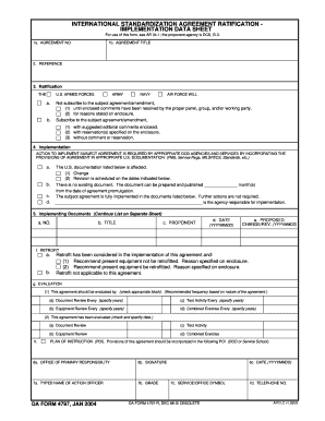 Fillable Online armypubs army INTERNATIONAL STANDARDIZATION AGREEMENT ...