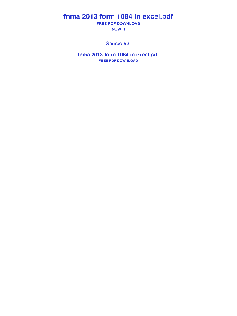Fnma 1084 Fillable Form - Printable Forms Free Online