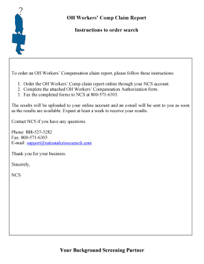 Fillable Online OH Workers Comp Claim instructions copydoc Fax Email ...
