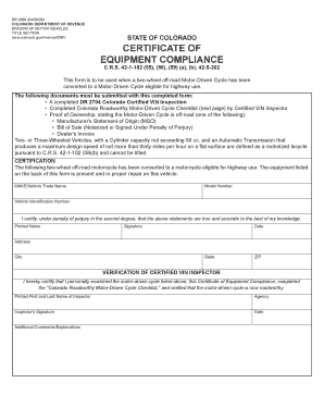 Fillable Online COLORADO DEPARTMENT OF REVENUE DIVISION OF MOTOR Fax ...