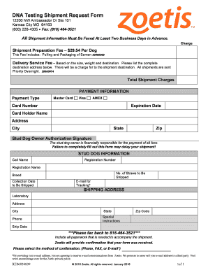 Fillable Online DNA Testing Shipment Request Form Fax Email Print ...