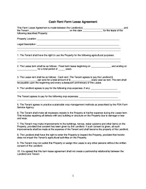 Fillable Online extension missouri Cash Rent Farm Lease Agreement ...