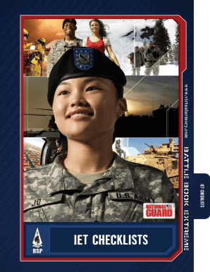 Fillable Online Iet checklists - NJ Army National Guard Recruit ...
