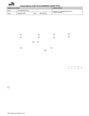 Fillable Online supremecourt nt gov Transcription order form SUPREME ...