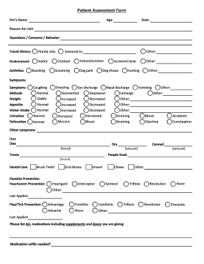 Fillable Online Patient-assessmentpdf Fax Email Print - pdfFiller