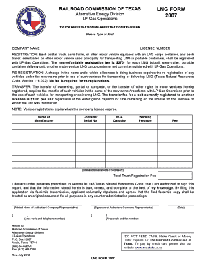 Fillable Online rrc state tx LNG Form 2007 - Texas RRC - Railroad ...
