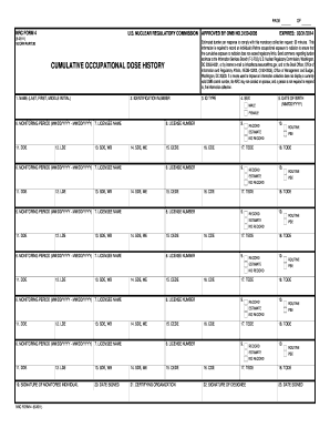 Fillable Online mde state md CUMULATIVE OCCUPATIONAL DOSE HISTORY Fax ...