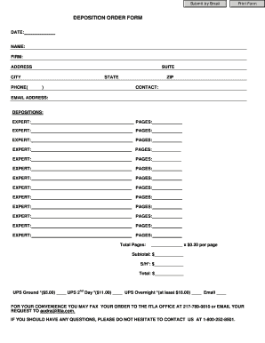 Fillable Online DEPOSITION ORDER FORM - iltlacom Fax Email Print ...