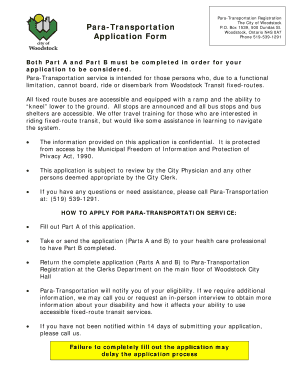 Fillable Online Para-Transportation Registration Para-Transportation Fax Email Print - pdfFiller